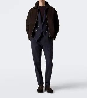 Eleventy Wool, Cotton, And Cashmere Tapered Pants In Blu - Blue
