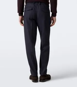 Eleventy Wool, Cotton, And Cashmere Tapered Pants In Blu - Blue