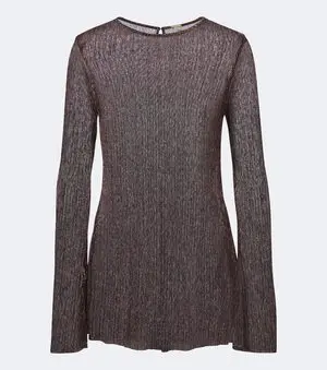 CALA DE LA CRUZ Loretta Knitted Lamé Top