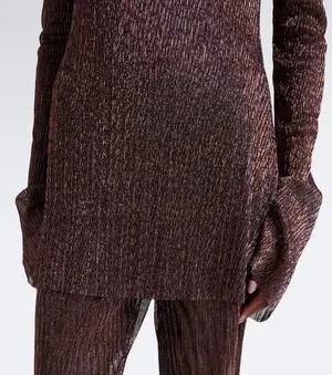 CALA DE LA CRUZ Loretta Knitted Lamé Top