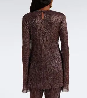 CALA DE LA CRUZ Loretta Knitted Lamé Top