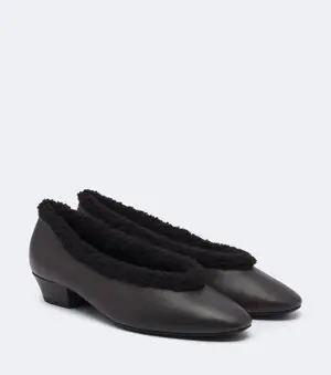 Magda Butrym Shearling-lined Leather Pumps - Brown