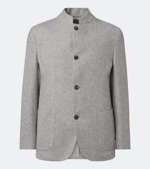 Eleventy Herringbone Cashmere And Silk Blazer