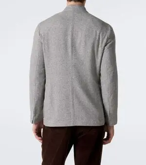 Eleventy Herringbone Cashmere And Silk Blazer