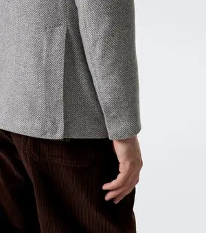 Eleventy Herringbone Cashmere And Silk Blazer