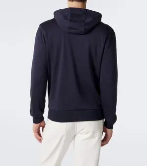 Eleventy Silk And Cotton-blend Zip-up Hoodie