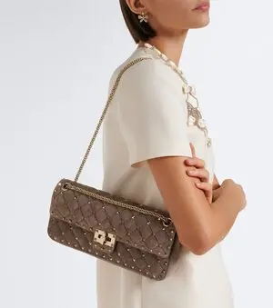 Valentino Garavani Rockstud Spike Small Suede Shoulder Bag