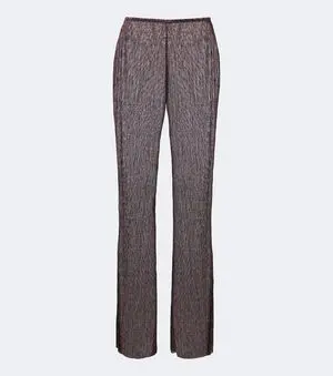 CALA DE LA CRUZ Dries Knitted Lamé Wide-leg Pants - Gold