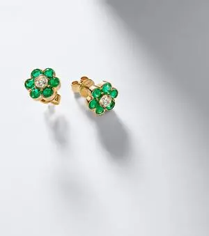 ANITA KO Flora 18kt Earrings With Emeralds And Diamond