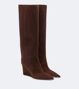 JIMMY CHOO Blake Suede Wedge Knee-high Boots
