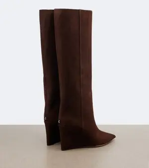 JIMMY CHOO Blake Suede Wedge Knee-high Boots