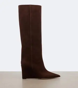 JIMMY CHOO Blake Suede Wedge Knee-high Boots