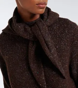 Velvet By Graham & Spencer Kana Scarf-detail Wool-blend Sweater