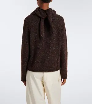 Velvet By Graham & Spencer Kana Scarf-detail Wool-blend Sweater