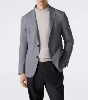 Eleventy Wool, Cotton, And Cashmere Blazer - Blue