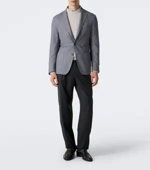 Eleventy Wool, Cotton, And Cashmere Blazer - Blue