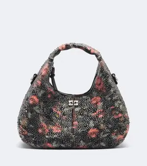 GANNI Mini Embellished Floral Top-handle Bag