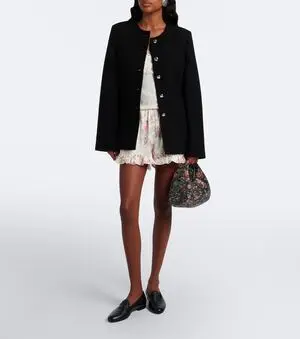 GANNI Mini Embellished Floral Top-handle Bag