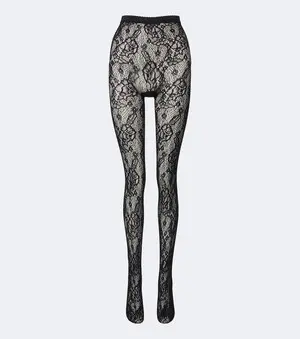 Wolford Infinite Floral Lace Tights - Black