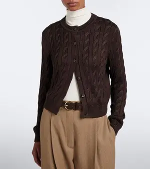 Ralph Lauren Cable-knit Silk Cardigan