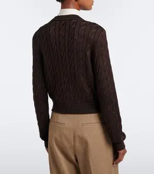 Ralph Lauren Cable-knit Silk Cardigan