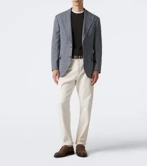 Brunello Cucinelli Houndstooth Cashmere Blazer