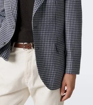 Brunello Cucinelli Houndstooth Cashmere Blazer