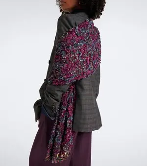 Dries Van Noten Embellished Floral Scarf
