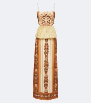Johanna Ortiz Linen Maxi Dress - Multicoloured