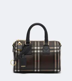 Burberry Check Mini Canvas Bowling Bag