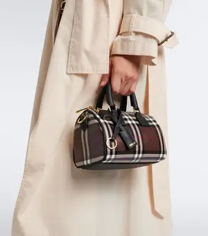 Burberry Check Mini Canvas Bowling Bag