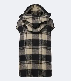Rick Owens Plaid Hooded Sleeveless Top