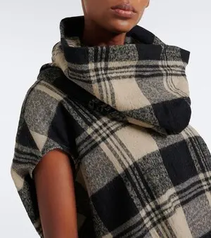 Rick Owens Plaid Hooded Sleeveless Top