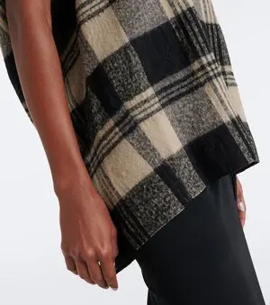 Rick Owens Plaid Hooded Sleeveless Top