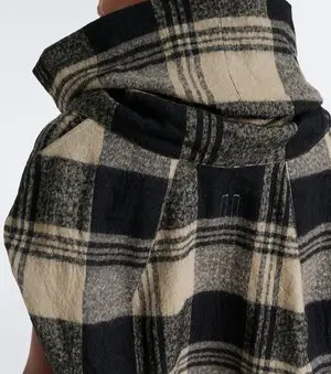Rick Owens Plaid Hooded Sleeveless Top