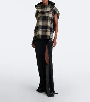 Rick Owens Plaid Hooded Sleeveless Top