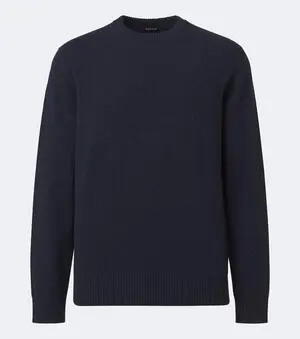Zegna Wool And Cashmere Crewneck Sweater - Blue