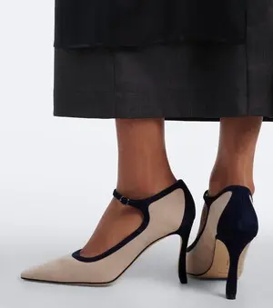 Manolo Blahnik Churla Suede Mary Jane Pumps