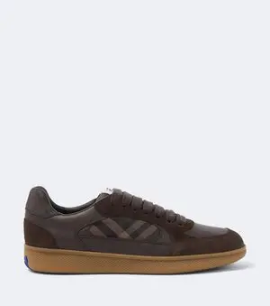 Burberry Check Leather And Suede Sneakers
