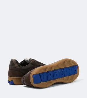 Burberry Check Leather And Suede Sneakers