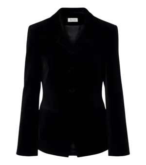 RÓHE Single-breasted Cotton Velvet Blazer - Black