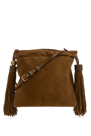 Etro Suede Bucket Bag With Tassels And Embroidery
