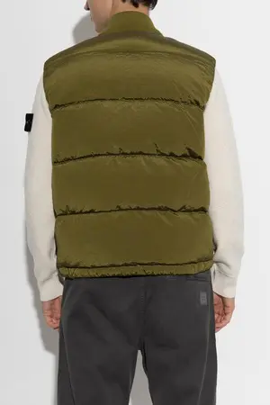 Stone Island Quilted Vest With Logo Patch