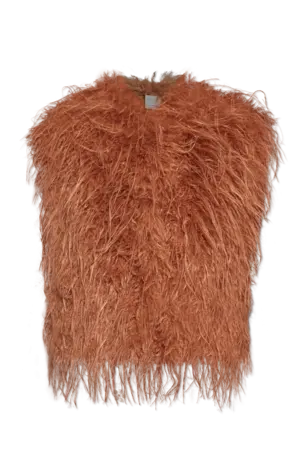 FORTE_FORTE Faux Fur Vest By - Brown