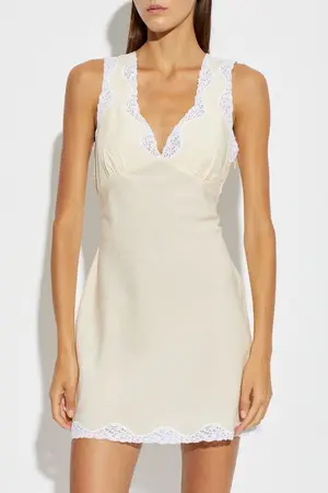 Posse Tabitha Lace Trimmed V-neck Mini Dress