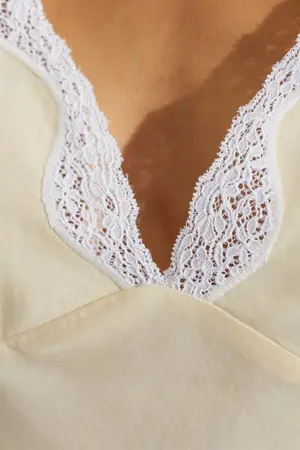 Posse Tabitha Lace Trimmed V-neck Mini Dress