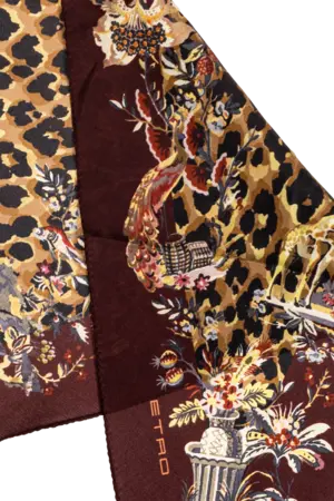 Etro Silk Scarf With Animal Motif