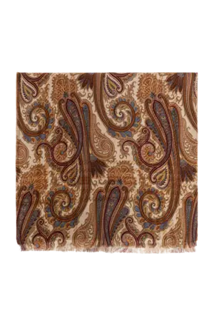 Etro Wool Scarf With Raw Edges - Brown