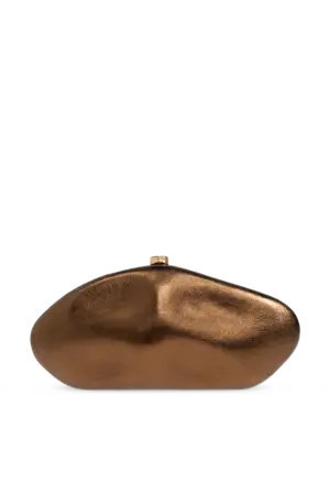 Cult Gaia Leather Clutch ‘the Caldera - Brown
