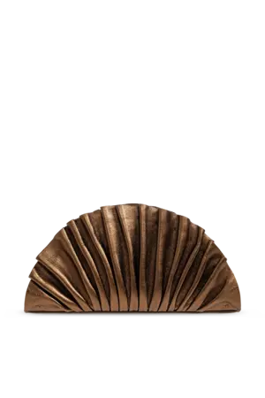 Cult Gaia Leather Clutch Bag ‘nala Mini - Brown